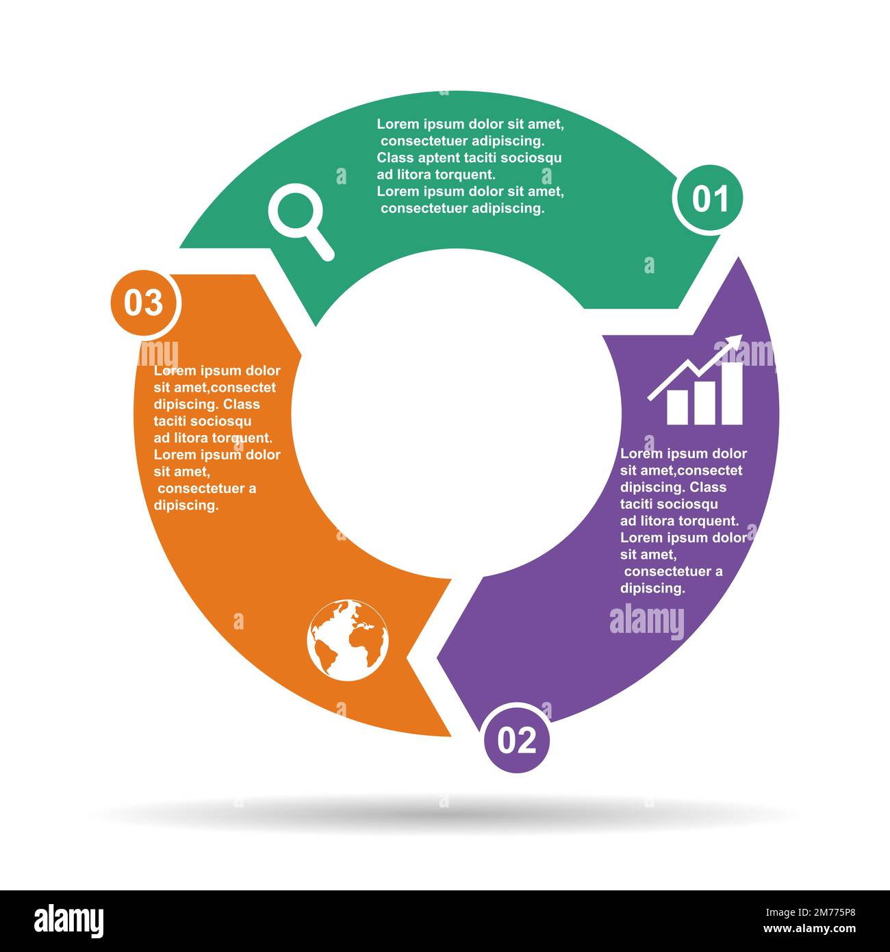 Chart infographic business template icon shadow, pie circle diagram ...
