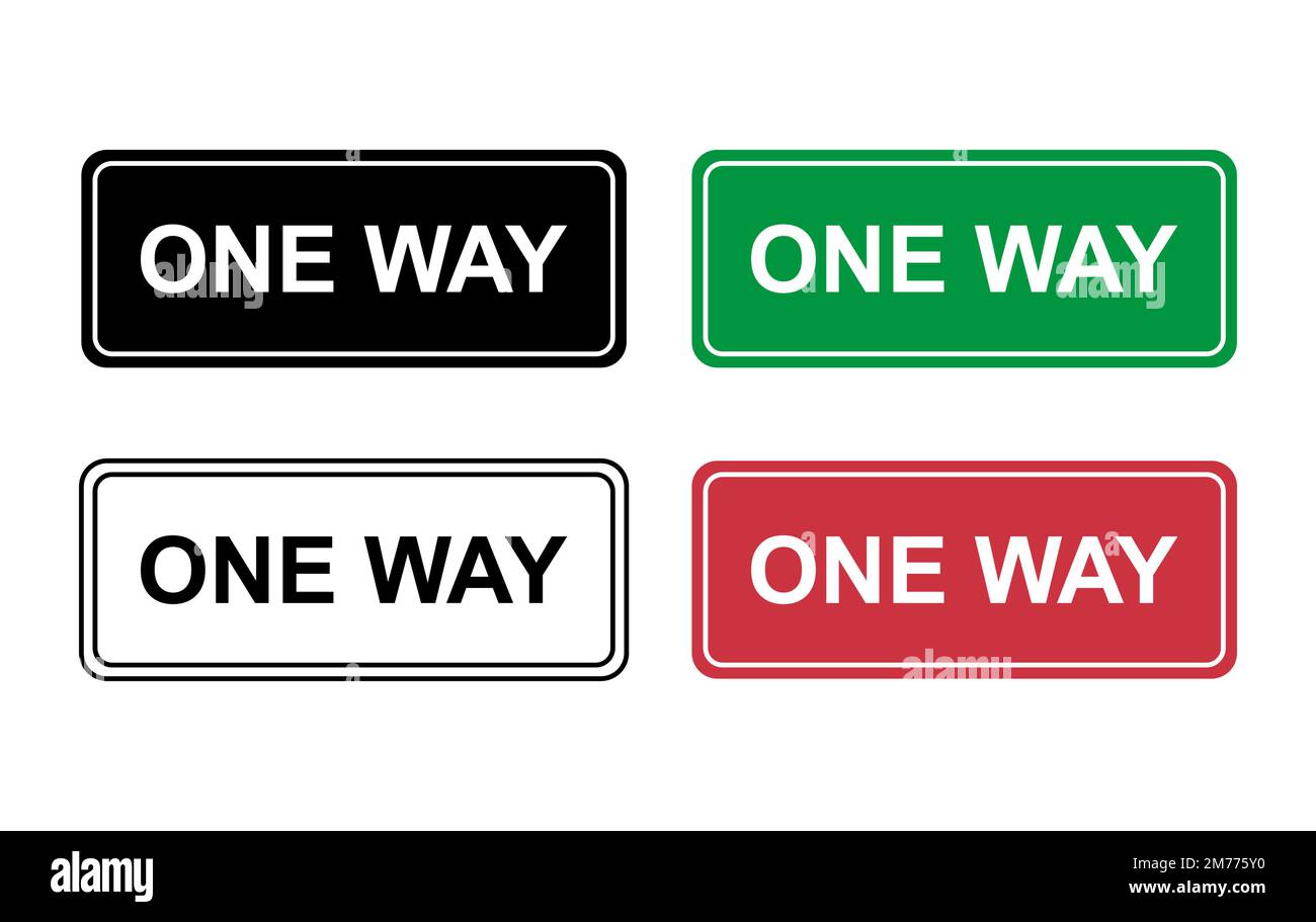 Set of One way caution icon, safety health button, covid virus warning ...