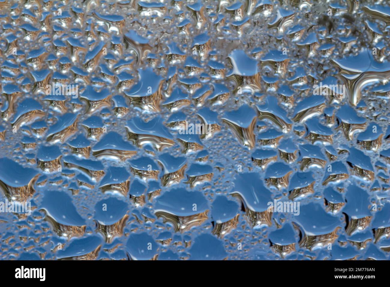 Macro abstract texture background of water droplets and ice forming on ...