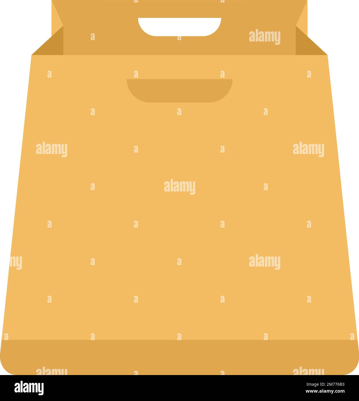 Food paper pack icon flat vector. Eco bag. Box kraft isolated Stock ...