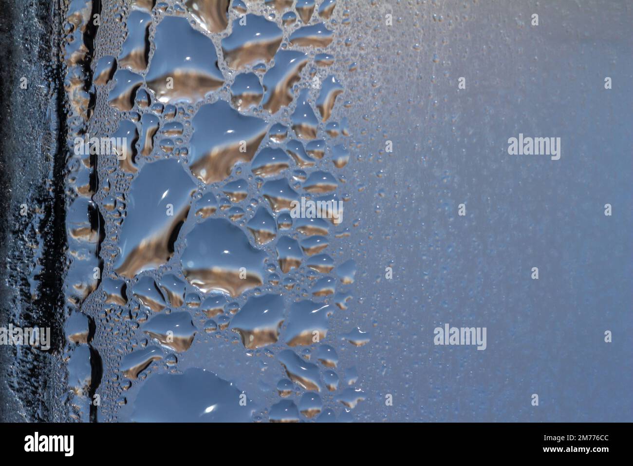 Macro abstract texture background of water droplets and ice forming on ...