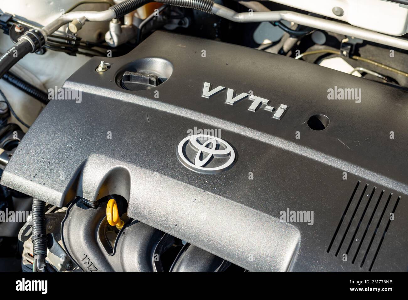 Swat, Pakistan - December 26, 2022 : Toyota Corolla VVT-I engine closeup Stock Photo - Alamy
