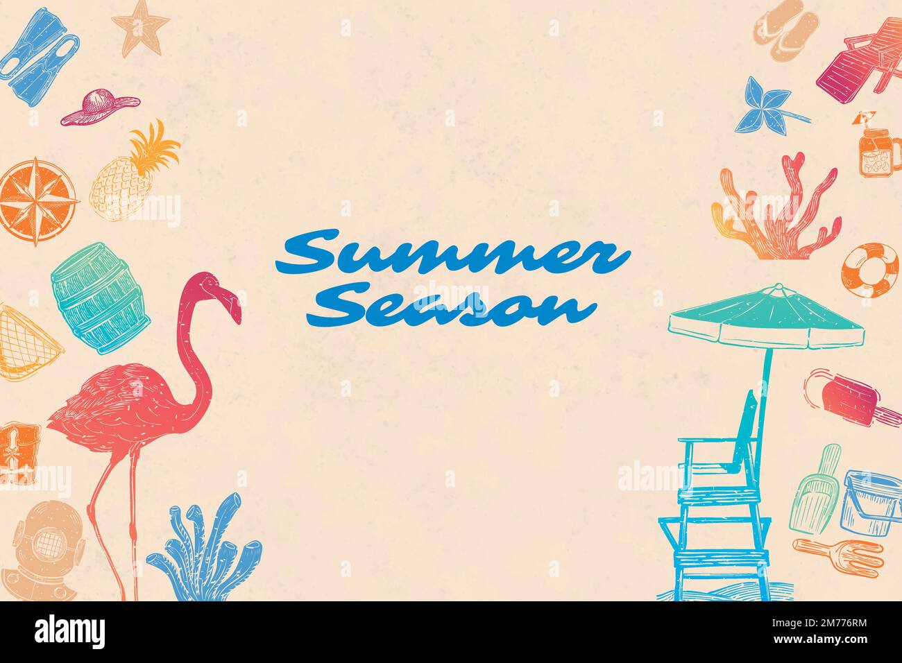 Summer themed border background vector Stock Vector Image & Art - Alamy