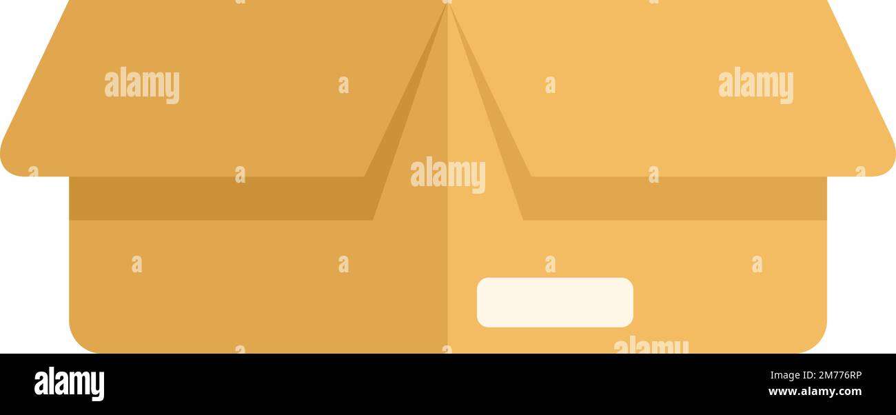 Open carton box icon flat vector. Container pack. Recycle pack isolated ...