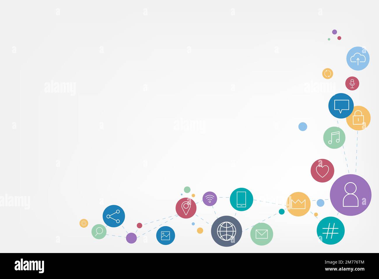 Colorful social media icons background vector Stock Vector Image & Art ...