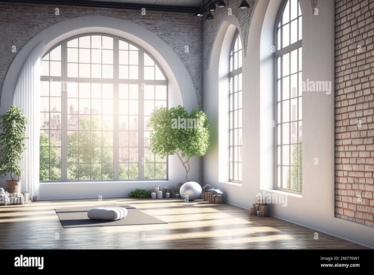 Empty yoga studio interior design hi-res stock photography and images ...