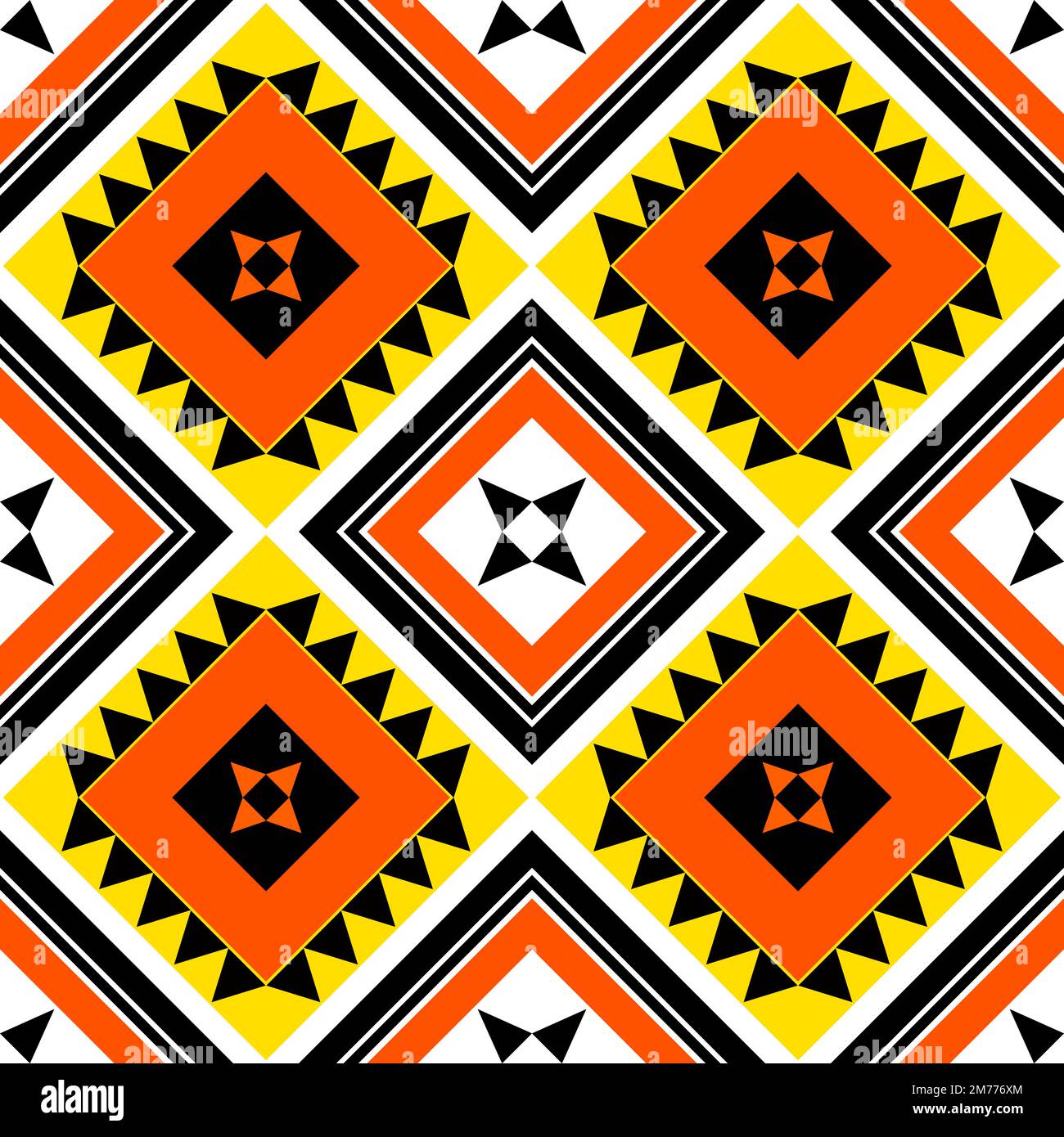 Bright ethnic abstract background. Seamless pattern with symmetric ...