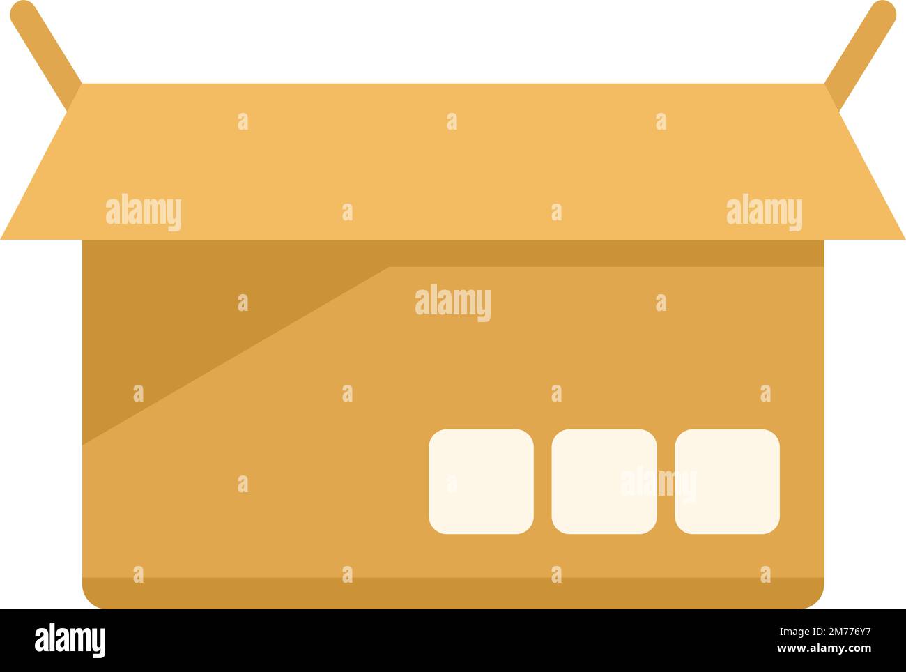 Open parcel icon flat vector. Paper package. Organic design isolated ...