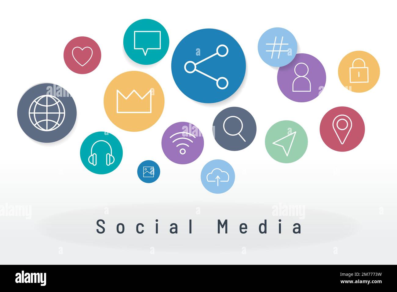 Colorful social media icons background vector Stock Vector Image & Art ...