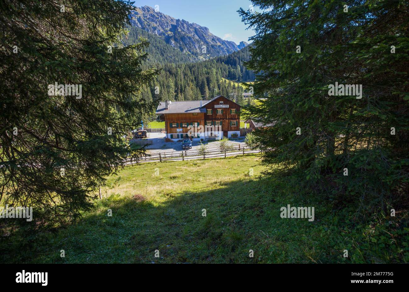 View of Zannes Hut in the Dolomites, South Tyrol, Italy Stock Photo - Alamy
