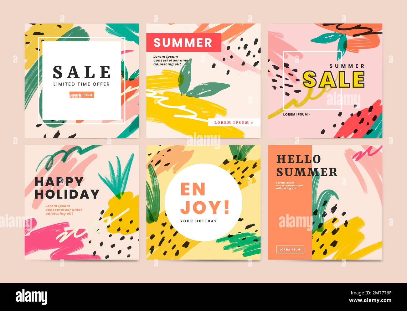 Colorful website banner design vector set Stock Vector Image & Art - Alamy