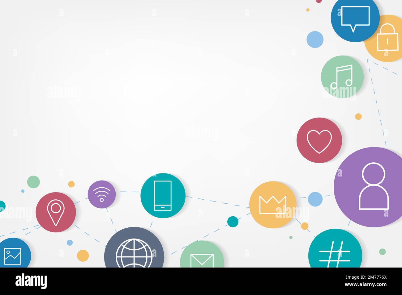 Colorful social media icons background vector Stock Vector Image & Art ...