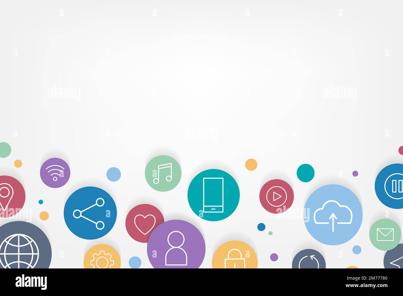 Colorful social media icons background vector Stock Vector Image & Art ...