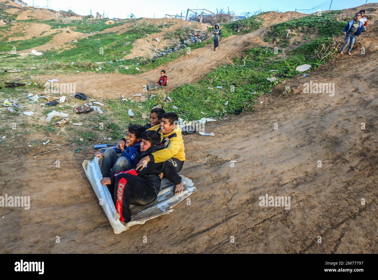 Gaza, Palestine. 05th Jan, 2023. Palestinian children seen playing in ...