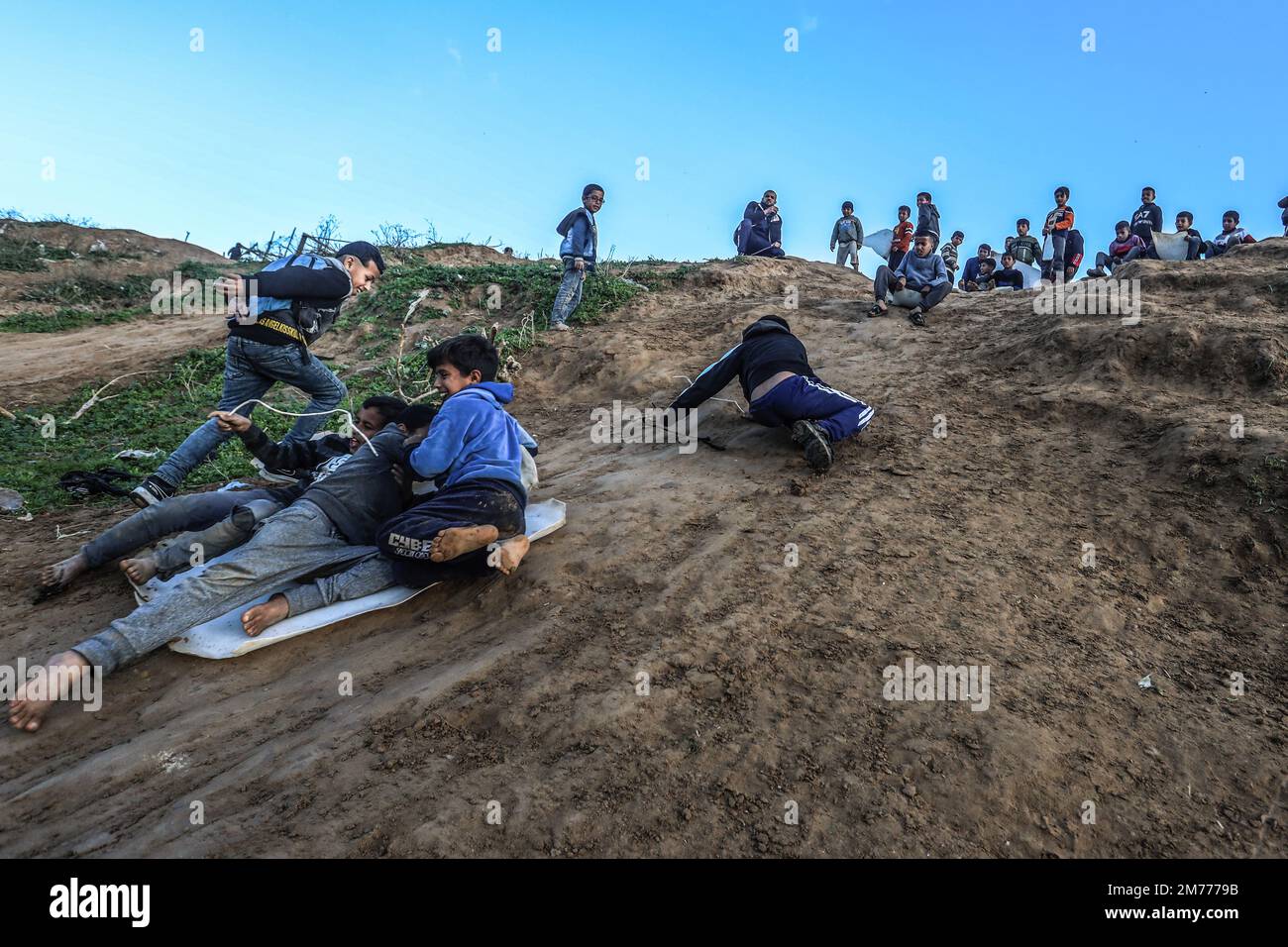 Gaza, Palestine. 05th Jan, 2023. Palestinian children seen playing in ...