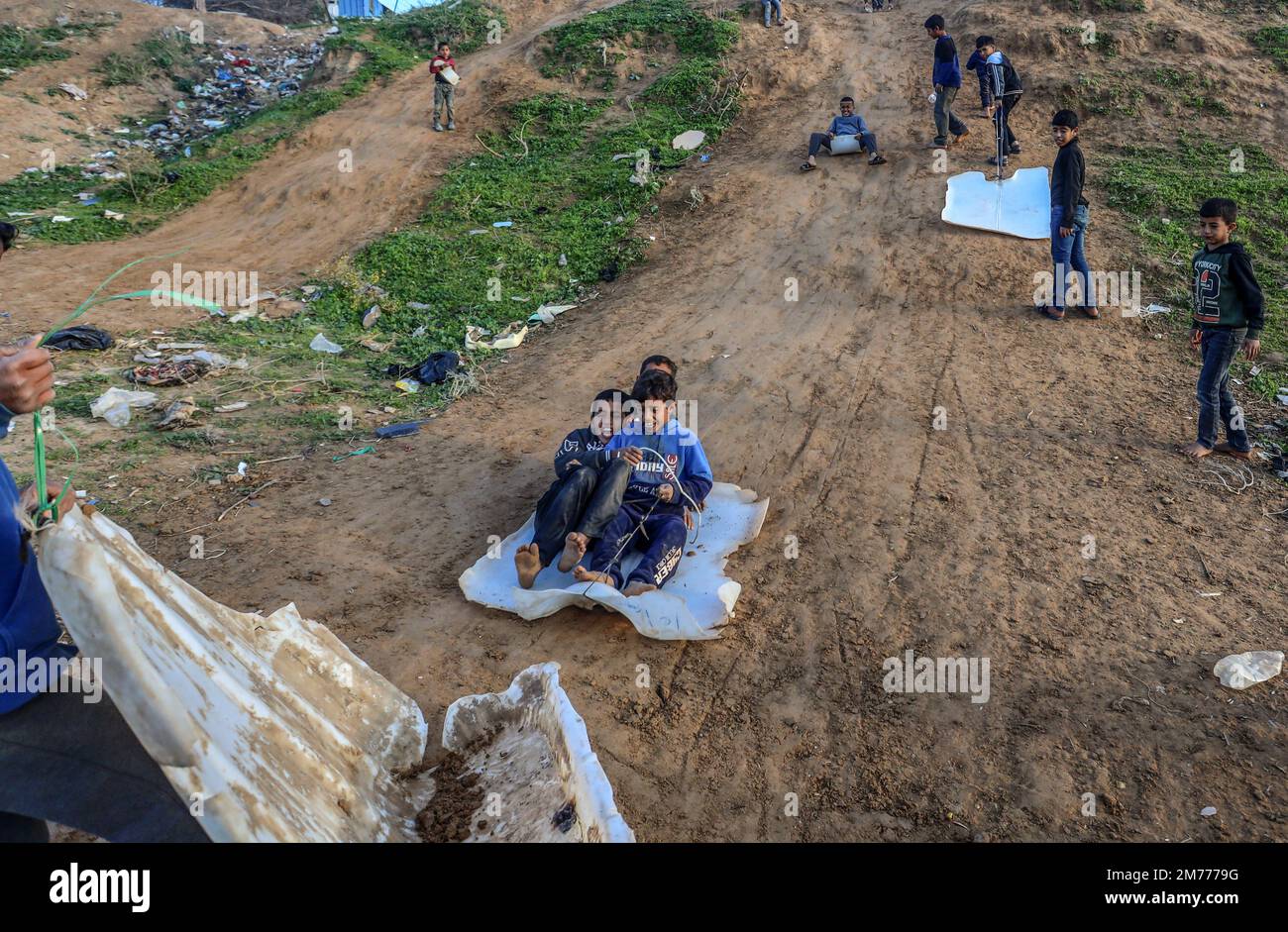 Gaza, Palestine. 05th Jan, 2023. Palestinian children seen playing in ...