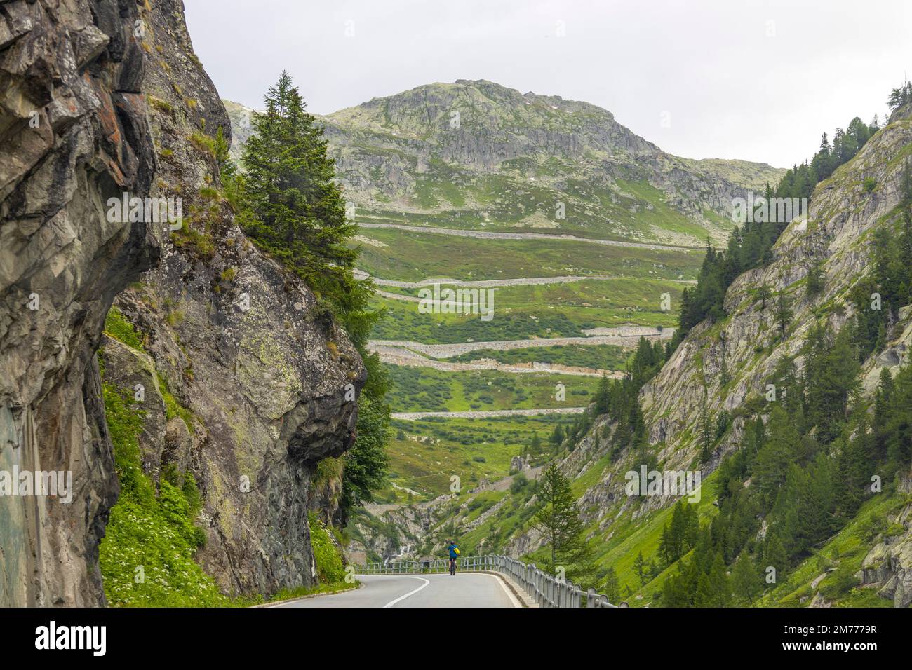 View of Furka Pass, the Swiss Alpine crossing. It connects the Vrsar ...
