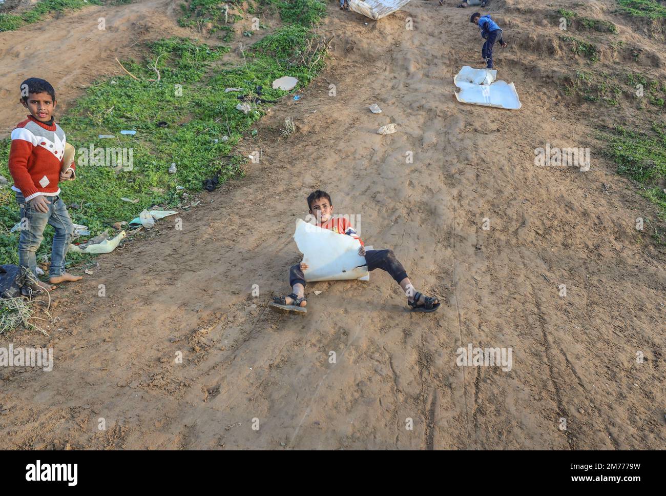 Gaza, Palestine. 05th Jan, 2023. Palestinian children seen playing in ...