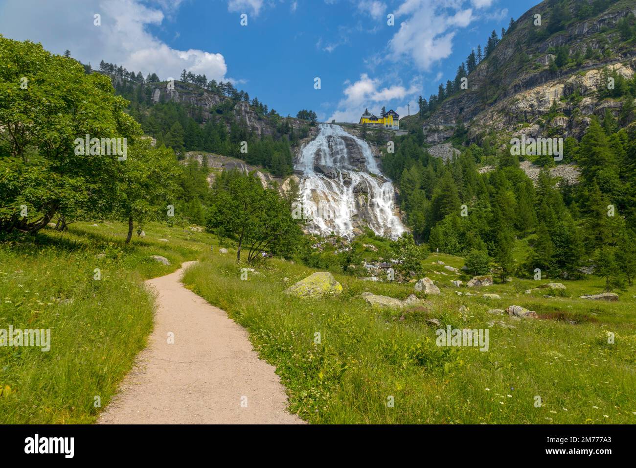 View of Toce Waterfall in Formazza Valley, province of Verbano-Cusio ...