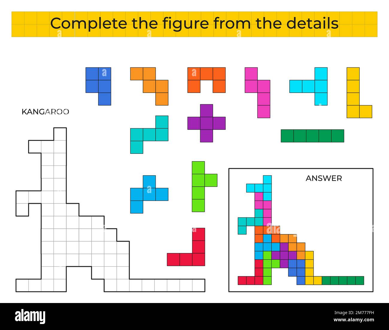 Complete the figure. Puzzle game with kangaroo Stock Vector Image & Art ...