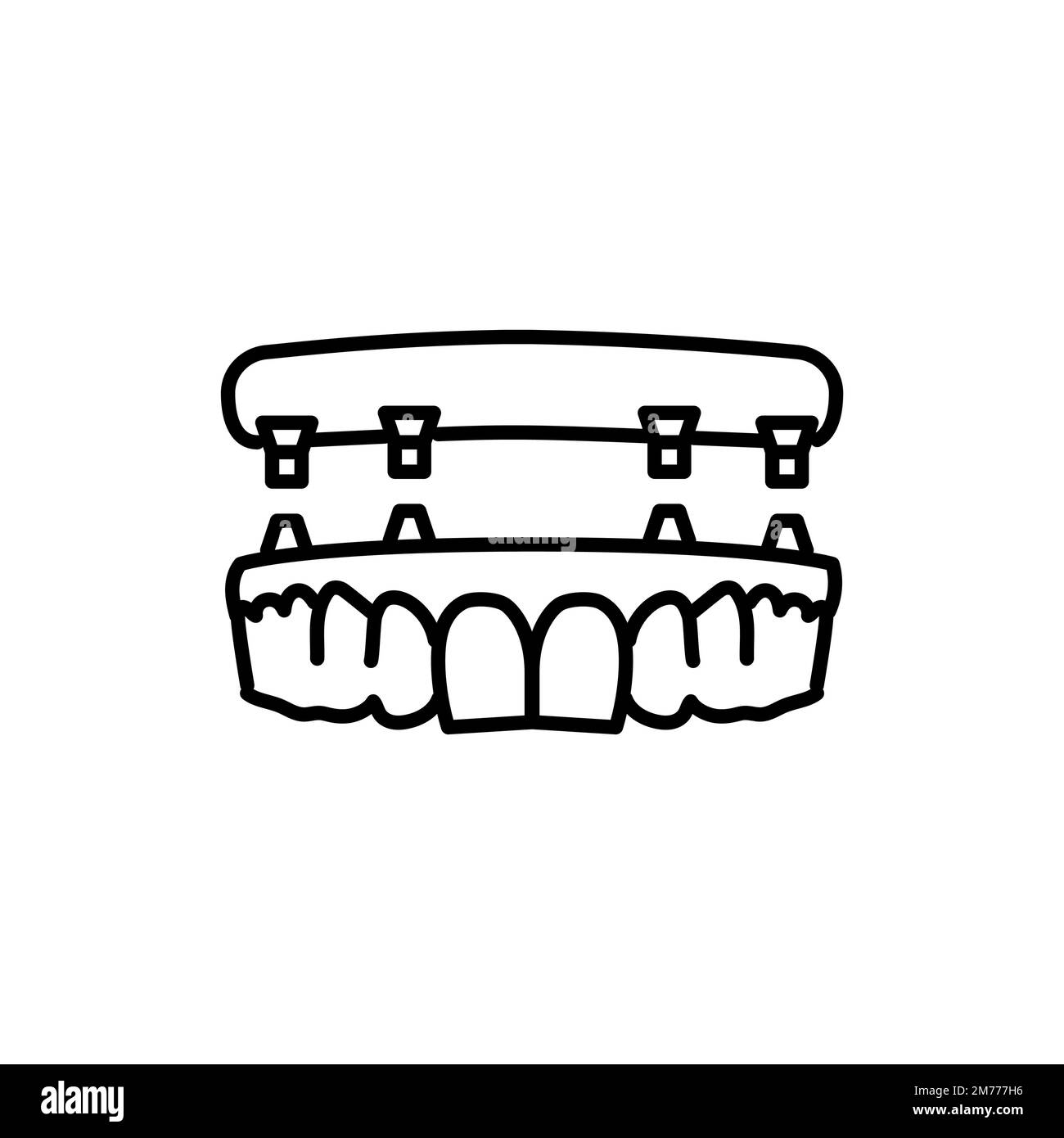 False teeth line icon. Dental prosthetic. Vector illustration Stock ...