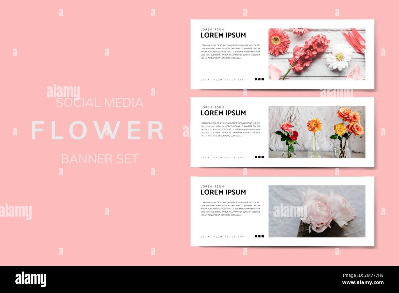 Floral website banner design vector set Stock Vector Image & Art - Alamy