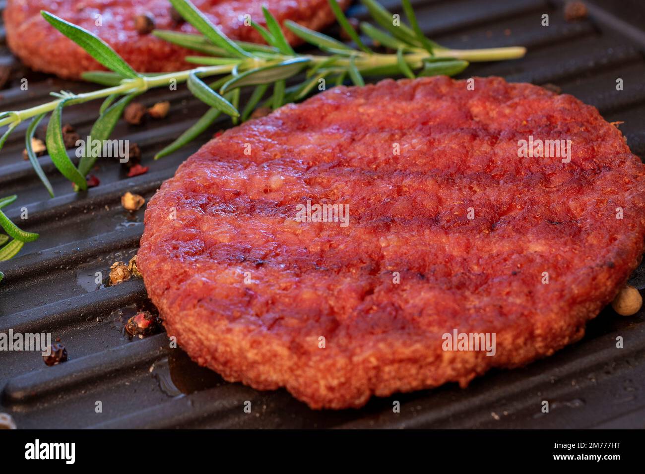 Grilled meat on grill Stock Photo - Alamy