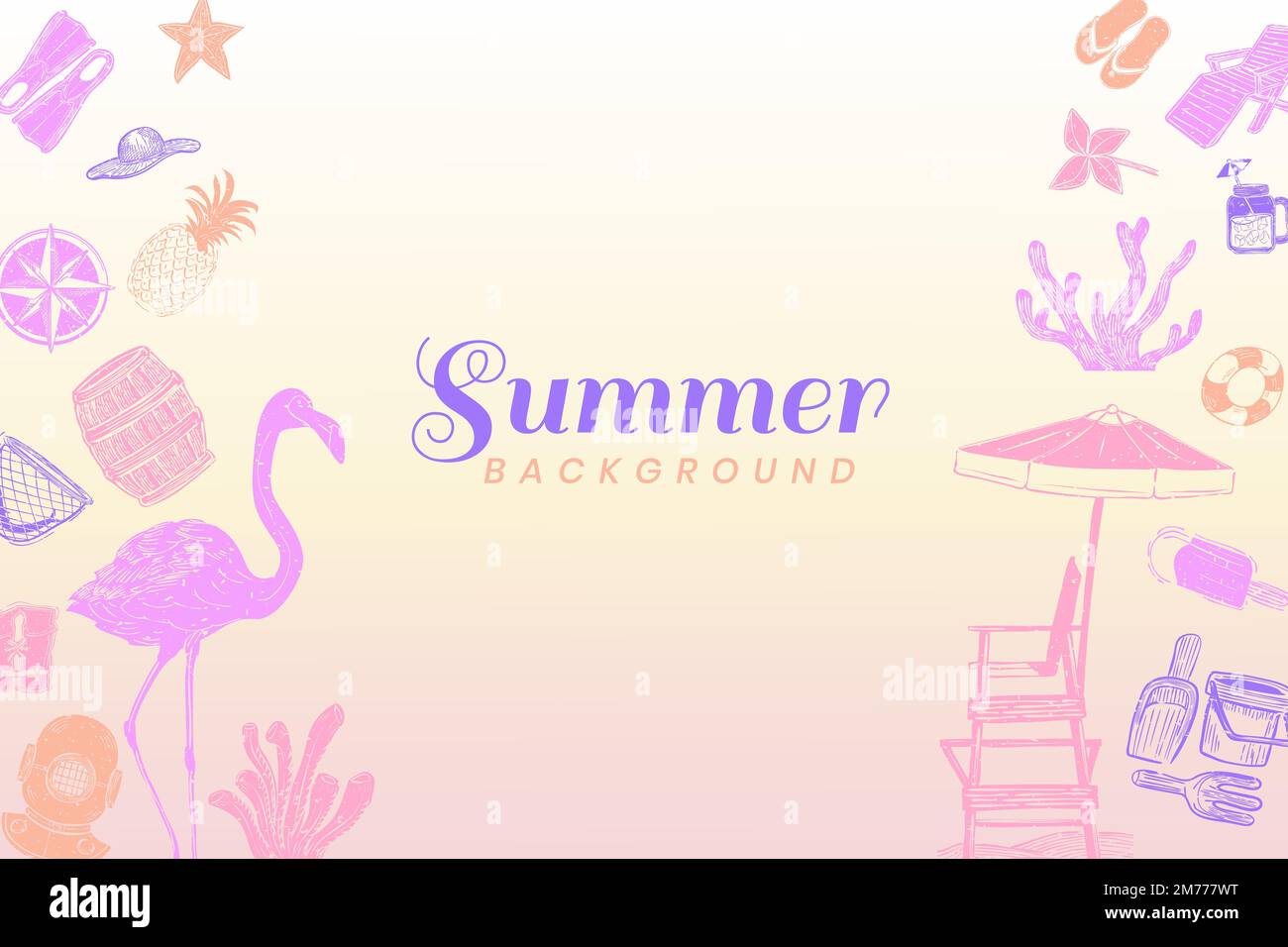 Summer themed border background vector Stock Vector Image & Art - Alamy