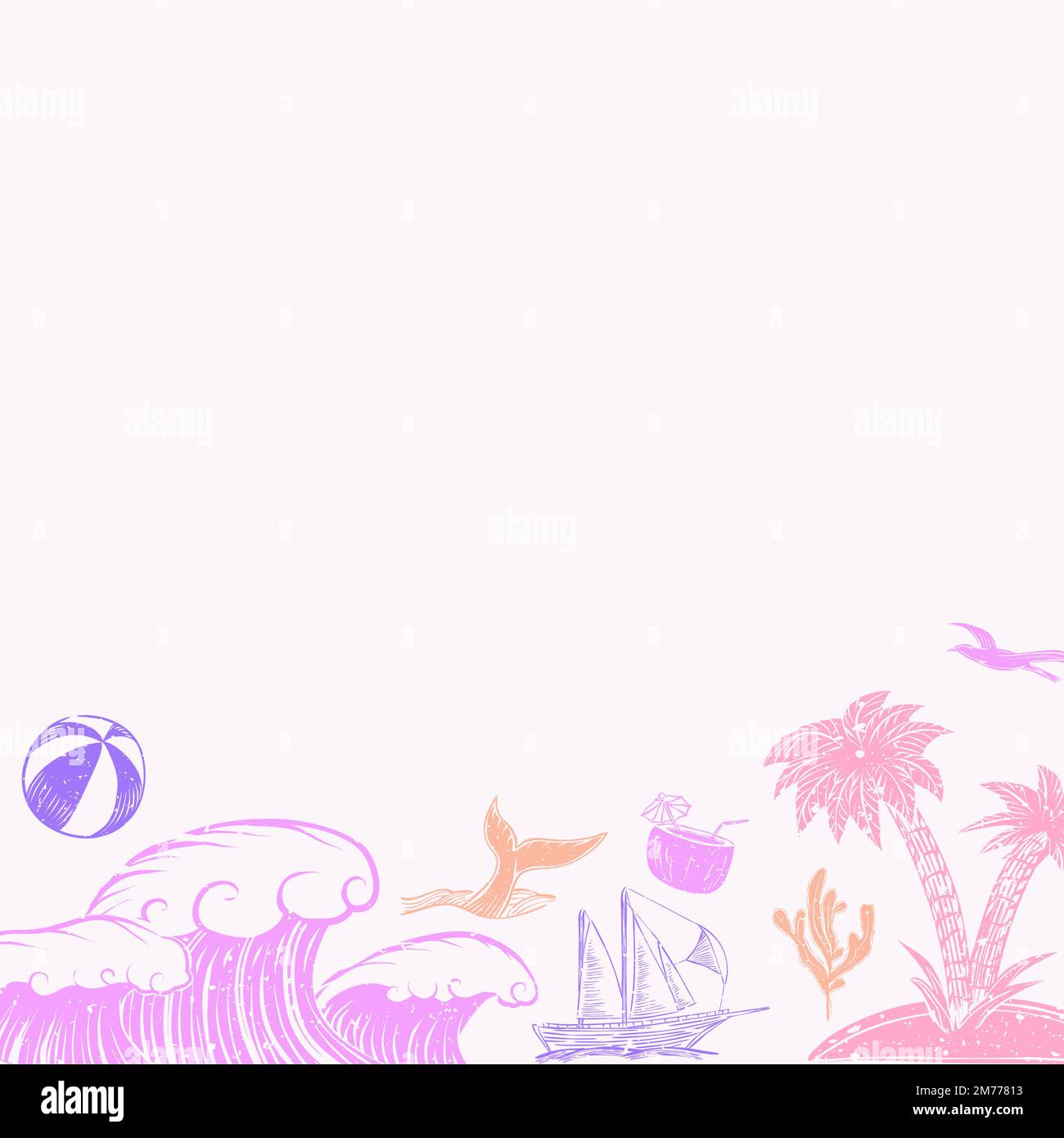 Summer themed border background vector Stock Vector Image & Art - Alamy