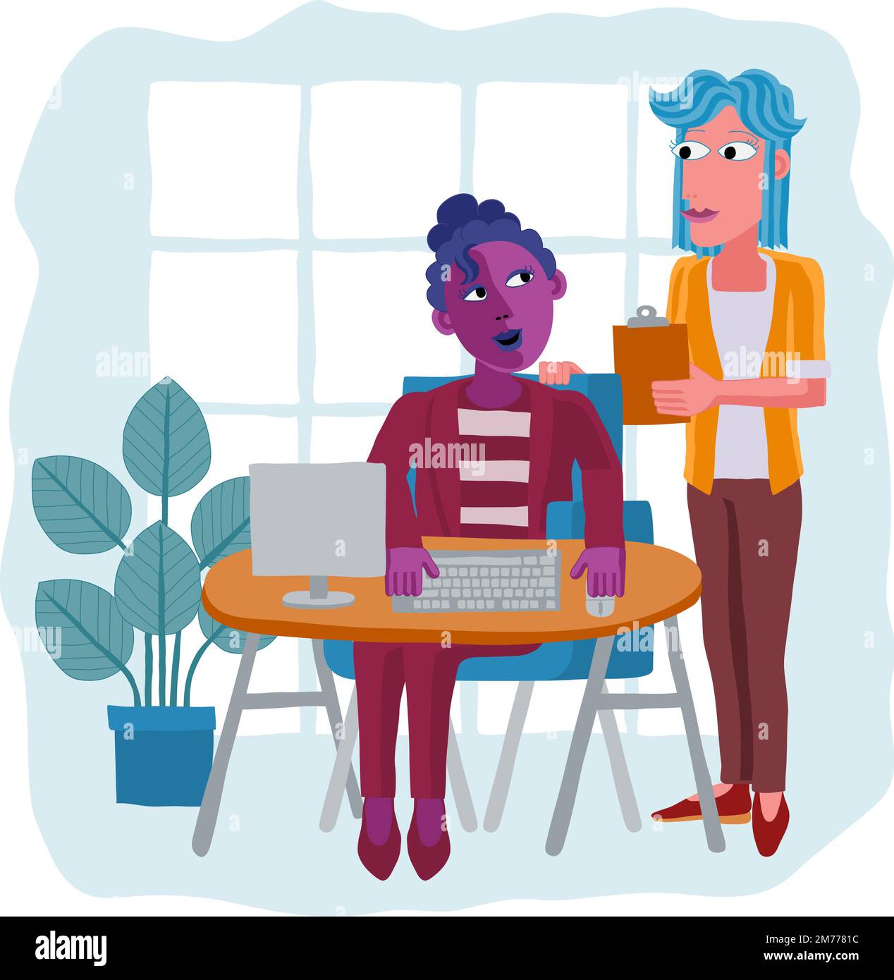 Women Working Business Illustration Office Scene Stock Vector Image ...