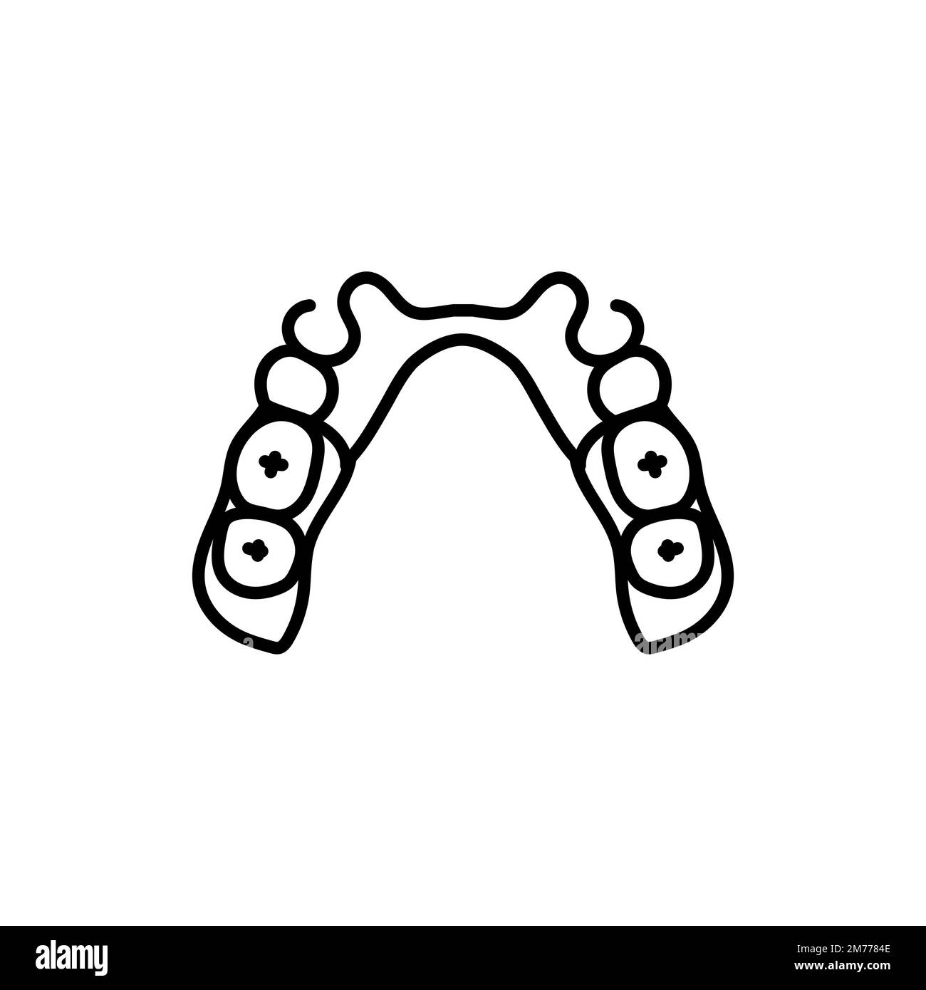 Removable partial denture line icon. Dental prosthetic. Vector ...