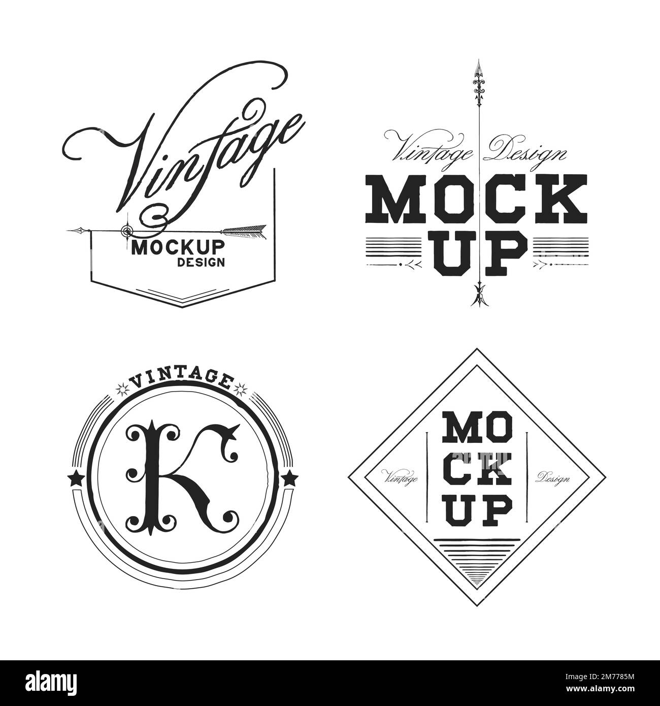 Set of vintage mockup logo design vector Stock Vector Image & Art - Alamy