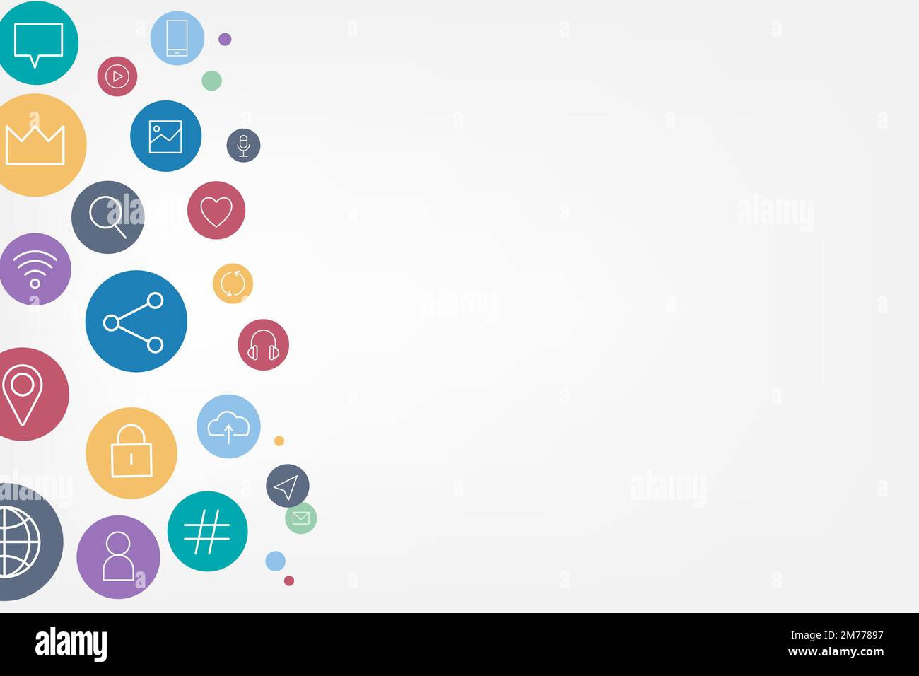 Colorful social media icons background vector Stock Vector Image & Art ...