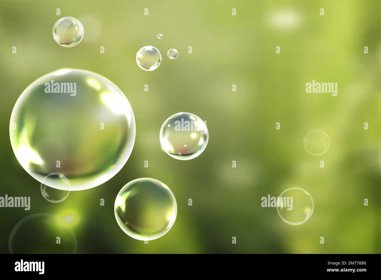 Soap bubbles floating in the green background vector Stock Vector Image ...