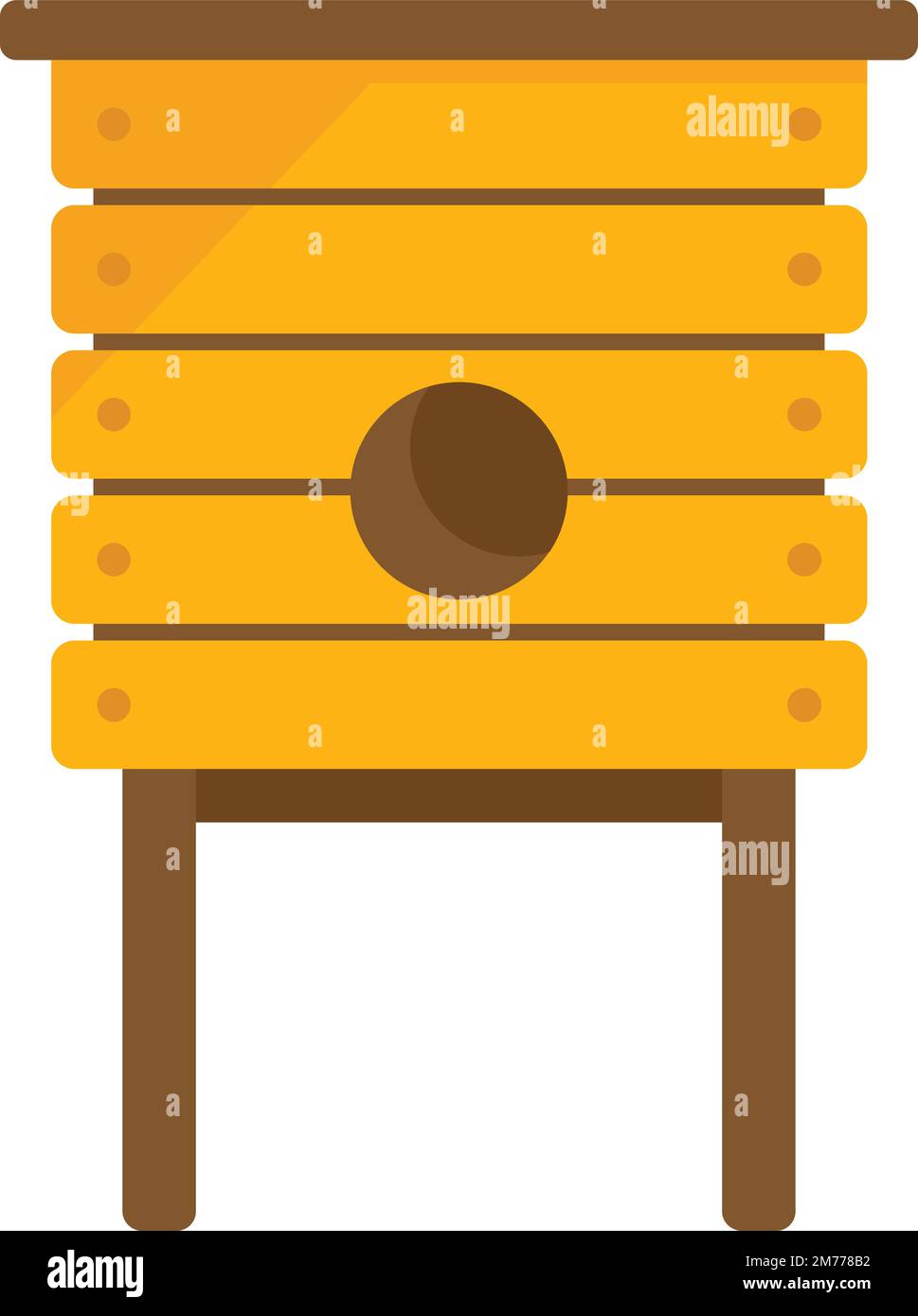 Bee house icon flat vector. Eco farm. Organic garden isolated Stock ...