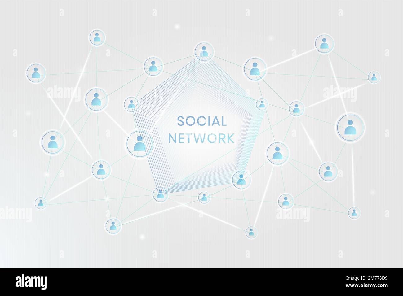 Blue social network technology icons background vector Stock Vector ...