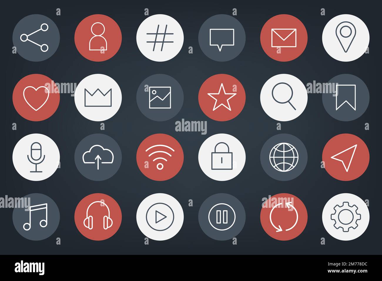 Social media icons set vector Stock Vector Image & Art - Alamy