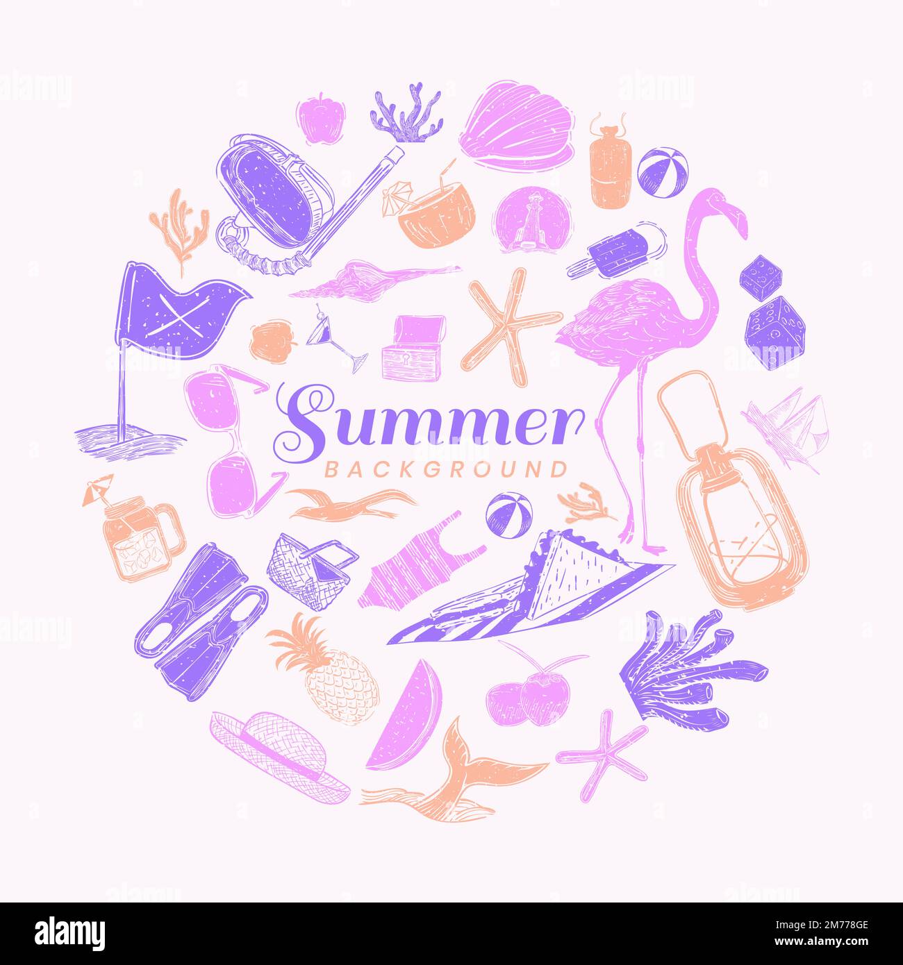 Summer themed round badge vector Stock Vector Image & Art - Alamy