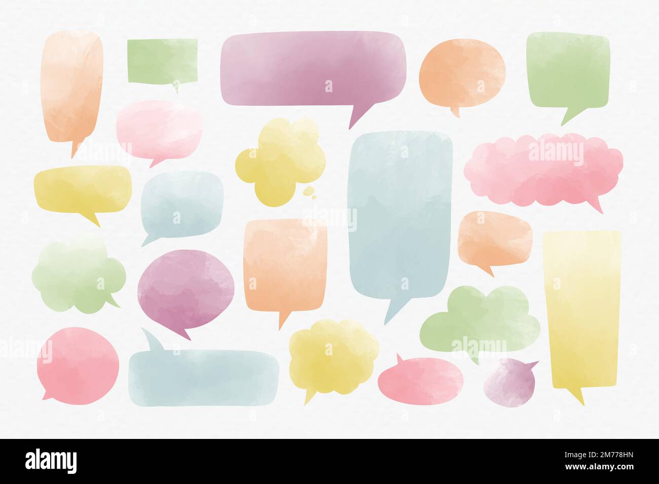 Blank pastel speech bubble vectors set on a white background Stock ...