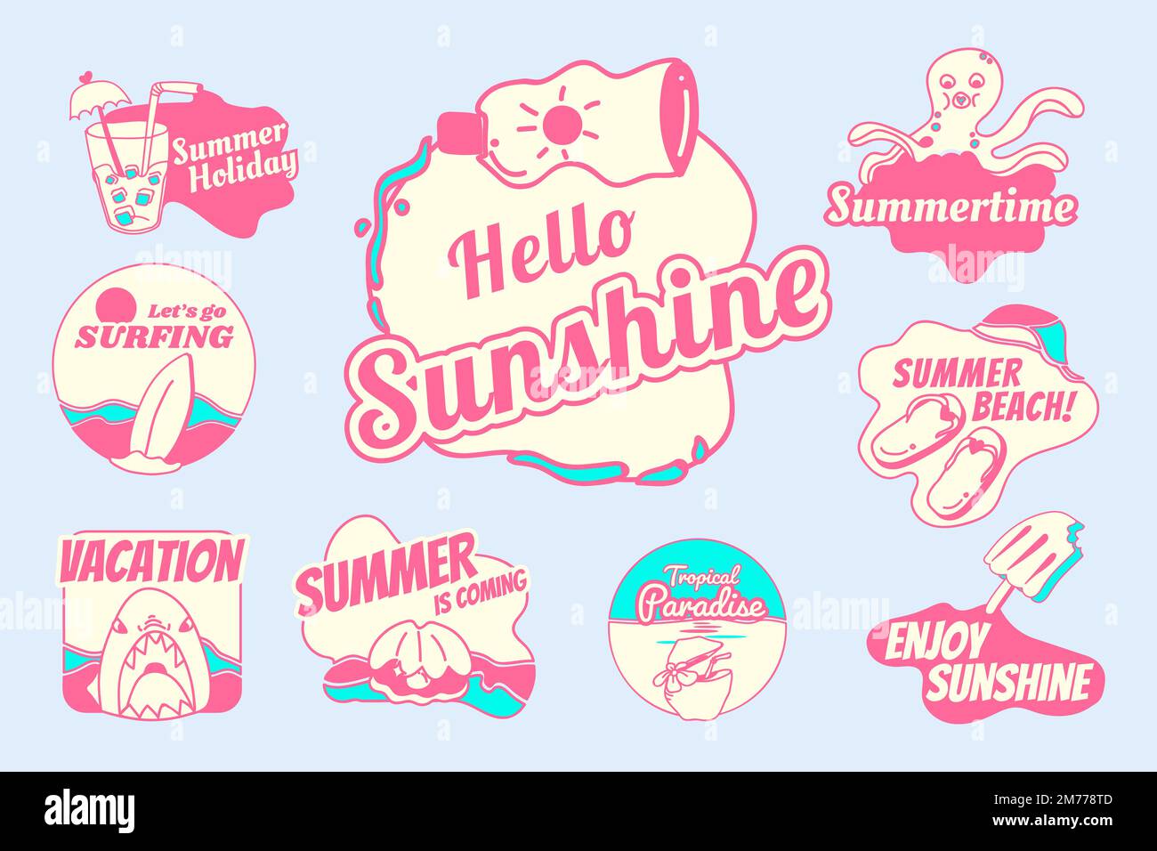 Tropical summer badge collection vectors Stock Vector Image & Art - Alamy