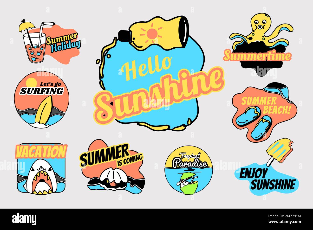 Tropical summer badge collection vectors Stock Vector Image & Art - Alamy