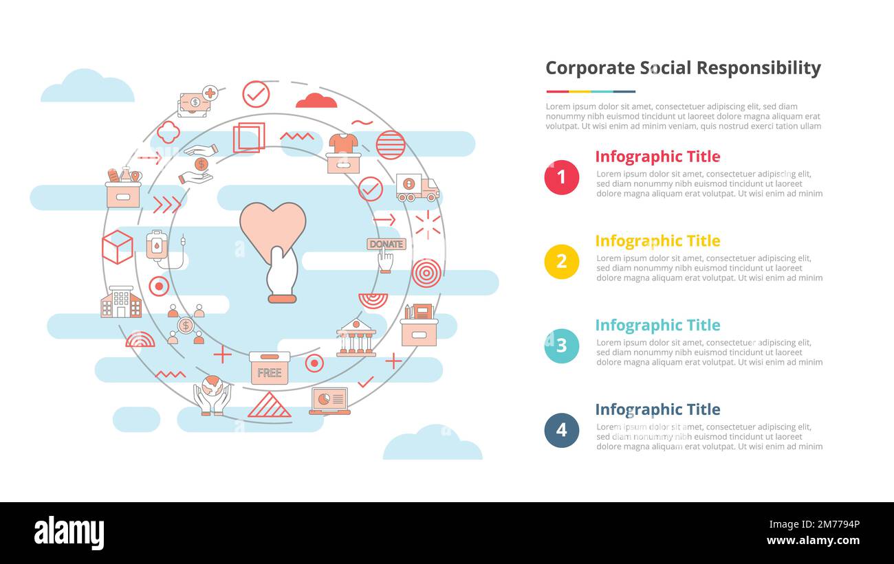 csr corporate social responsibility concept for infographic template ...