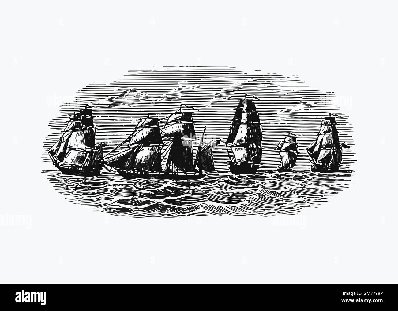 Sailing ships on sea Stock Vector Images - Alamy