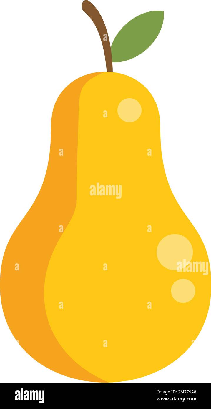 Eco pear icon flat vector. Organic agriculture. Farming village ...