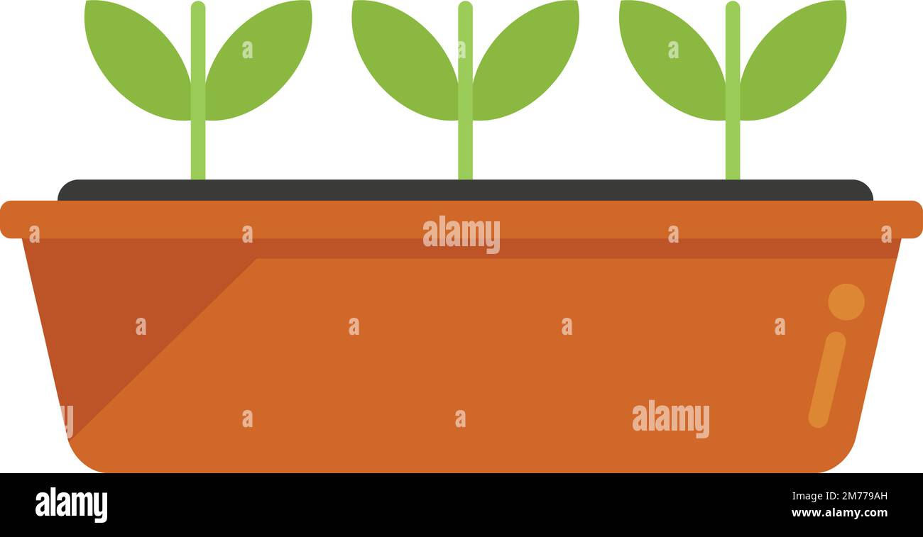 Garden plant pot icon flat vector. Eco farm. Farmer production isolated ...