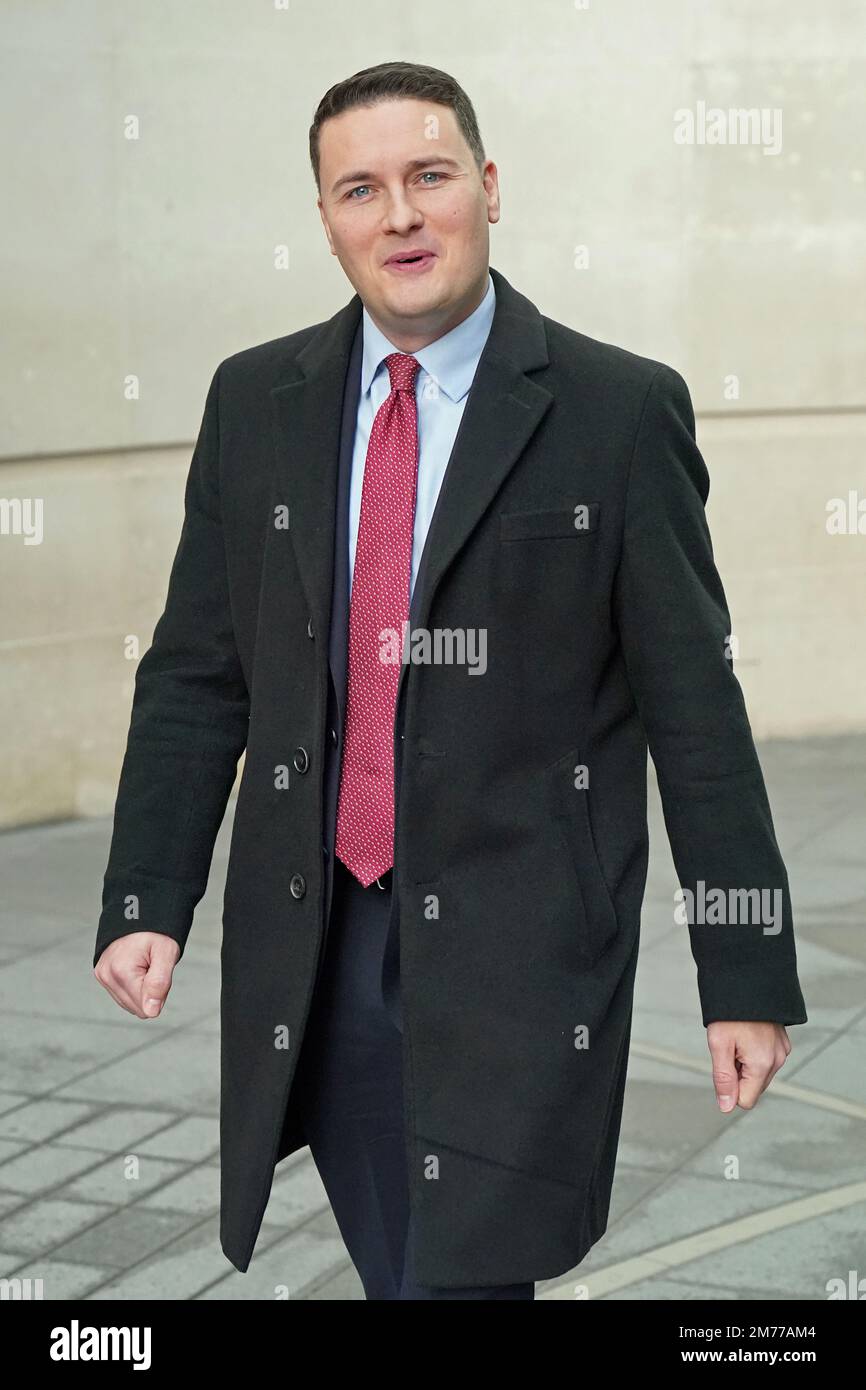 Shadow health secretary Wes Streeting leaves BBC Broadcasting House in ...