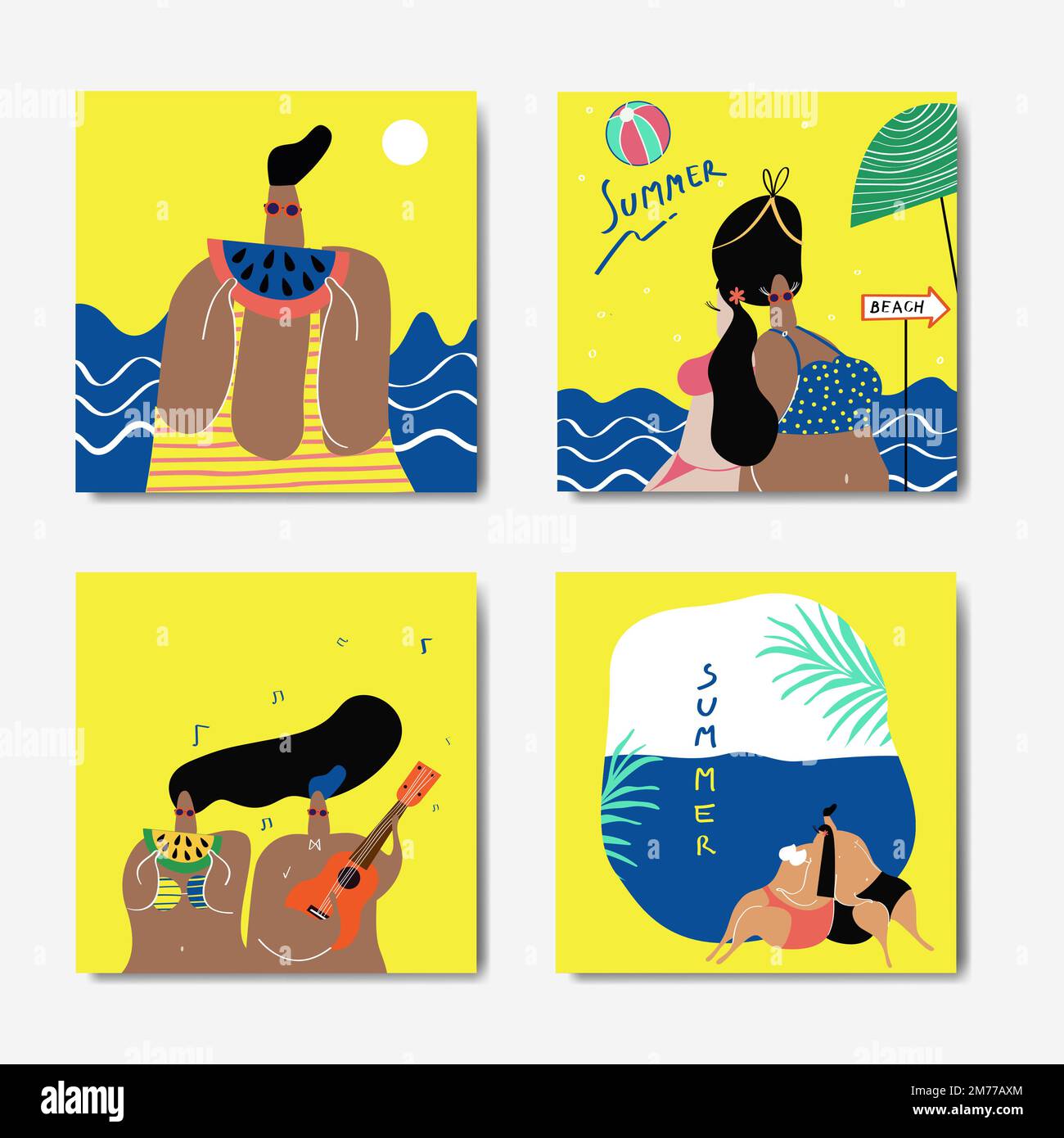 Girl enjoying guitar Stock Vector Images - Alamy