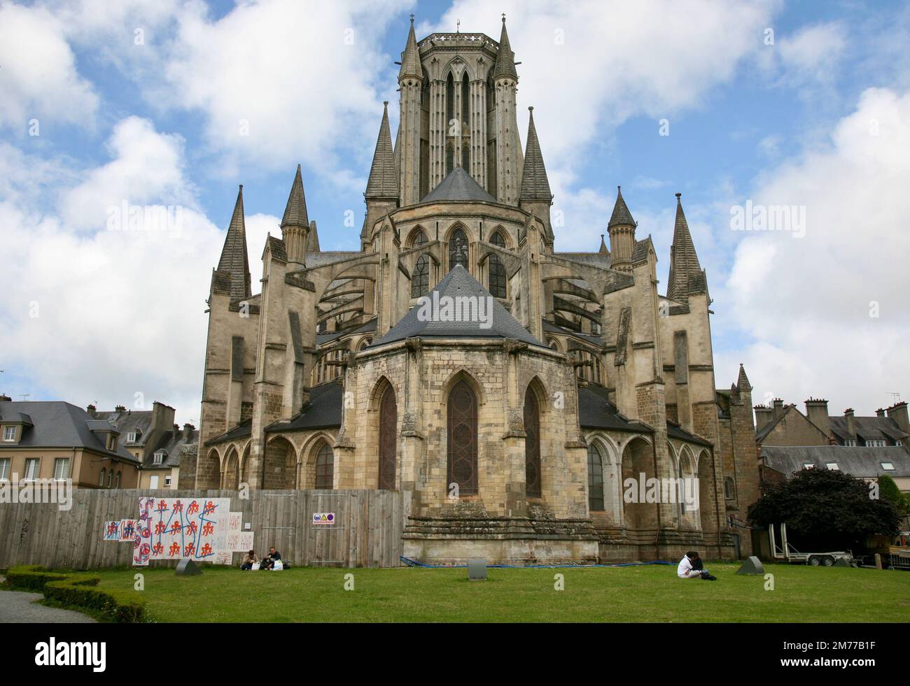 A view of Coutances Cathedral, a Gothic Catholic Cathedral in Normandy ...