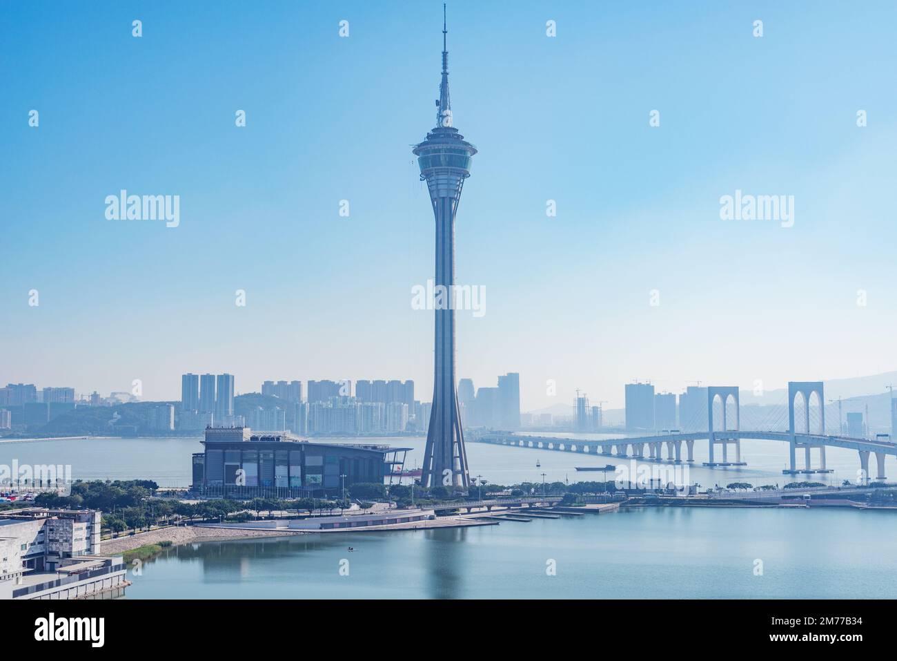 Cityscape and ocean coast. Macau Stock Photo - Alamy