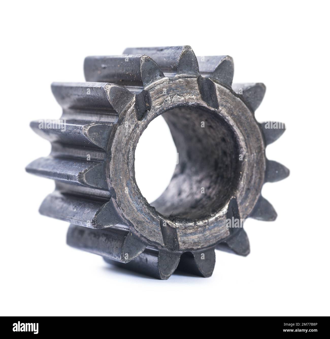 old oiled damaged machine gear isolated Stock Photo - Alamy